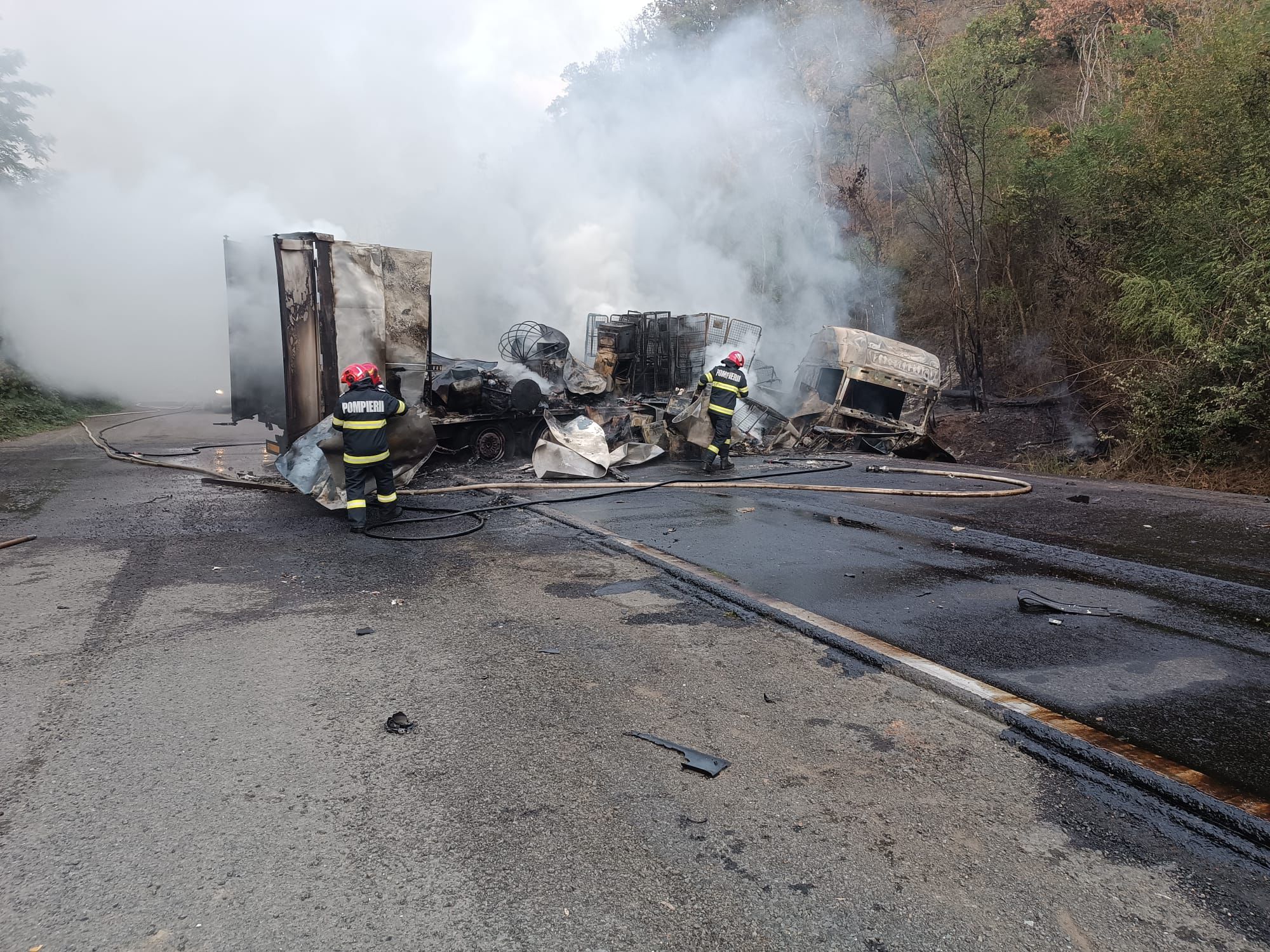 TIR cuprins de flăcări pe drumul Vărădia de Mureș – Săvârșin | Foto ...